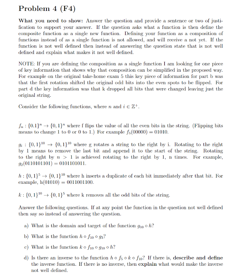 Solved Problem 4 (F4) What you need to show: Answer the | Chegg.com