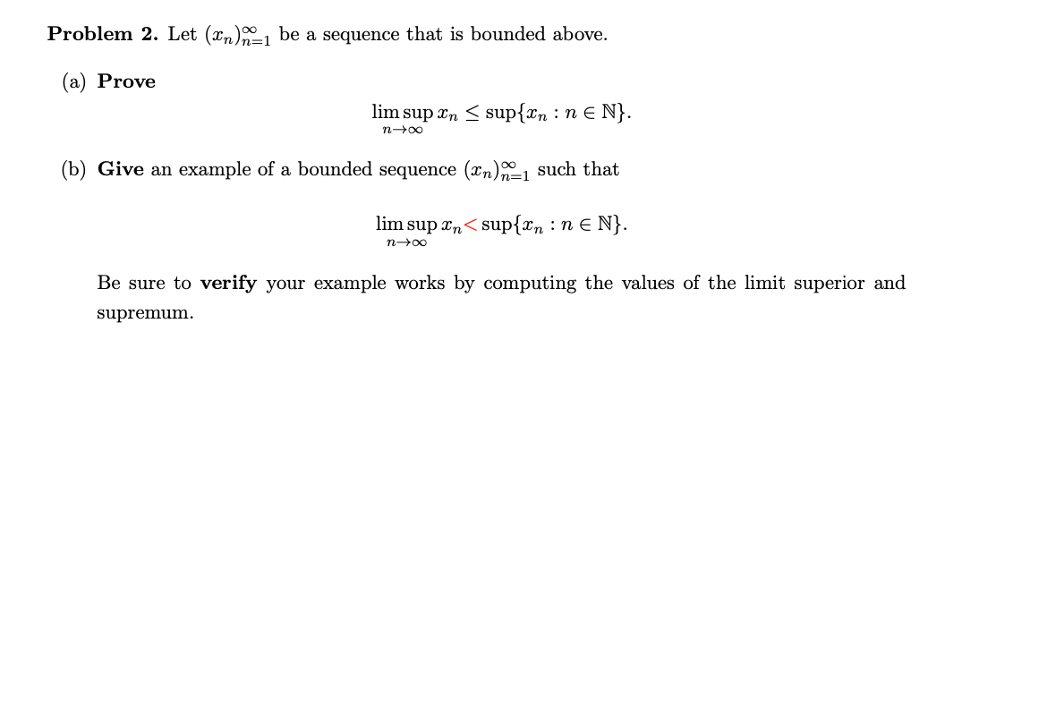 Solved Problem 2. Let (In)=1 be a sequence that is bounded | Chegg.com