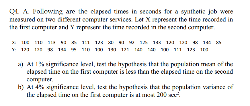 Solved USE EXCEL TO CALCULATE DIFFERENT STATISTICAL | Chegg.com