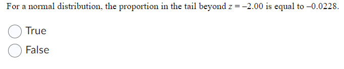 Solved For a normal distribution, the proportion in the tail | Chegg.com