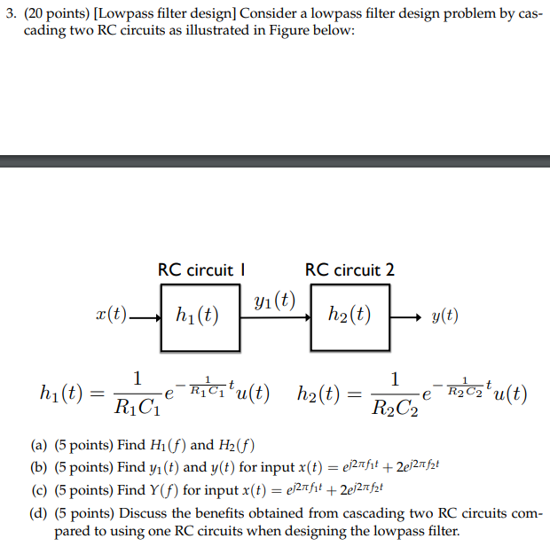 Solved 3. (20 points) [Lowpass filter design] Consider a | Chegg.com