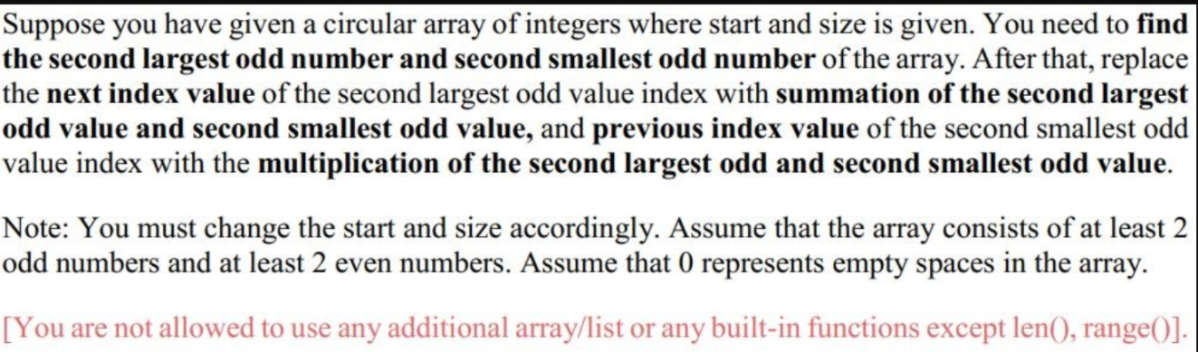 Solved Suppose You Have Given A Circular Array Of Integers 