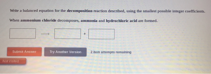 Solved Write a balanced equation for the decomposition | Chegg.com