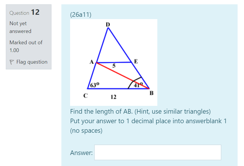 Solved Find the length of AB. (Hint, use similar | Chegg.com