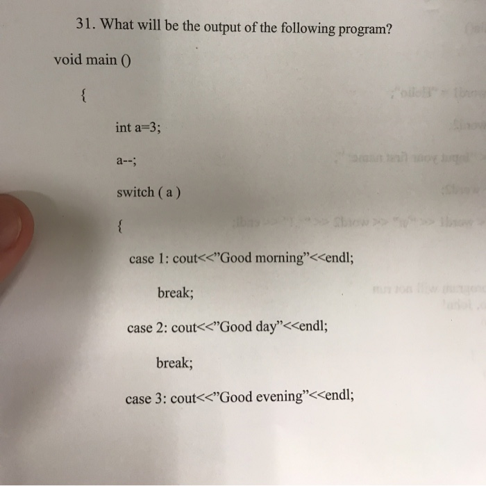 Solved 31. What will be the output of the following program? | Chegg.com