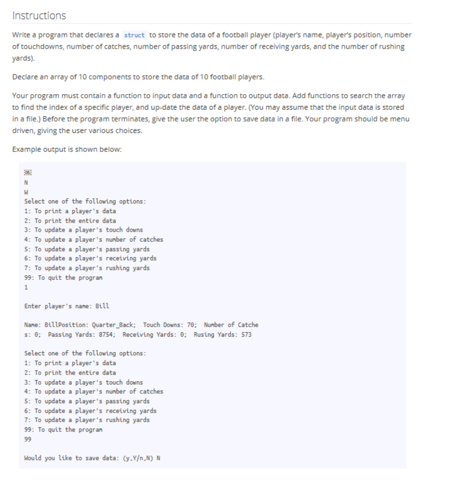 Solved Instructions Write a program that declares a struct | Chegg.com