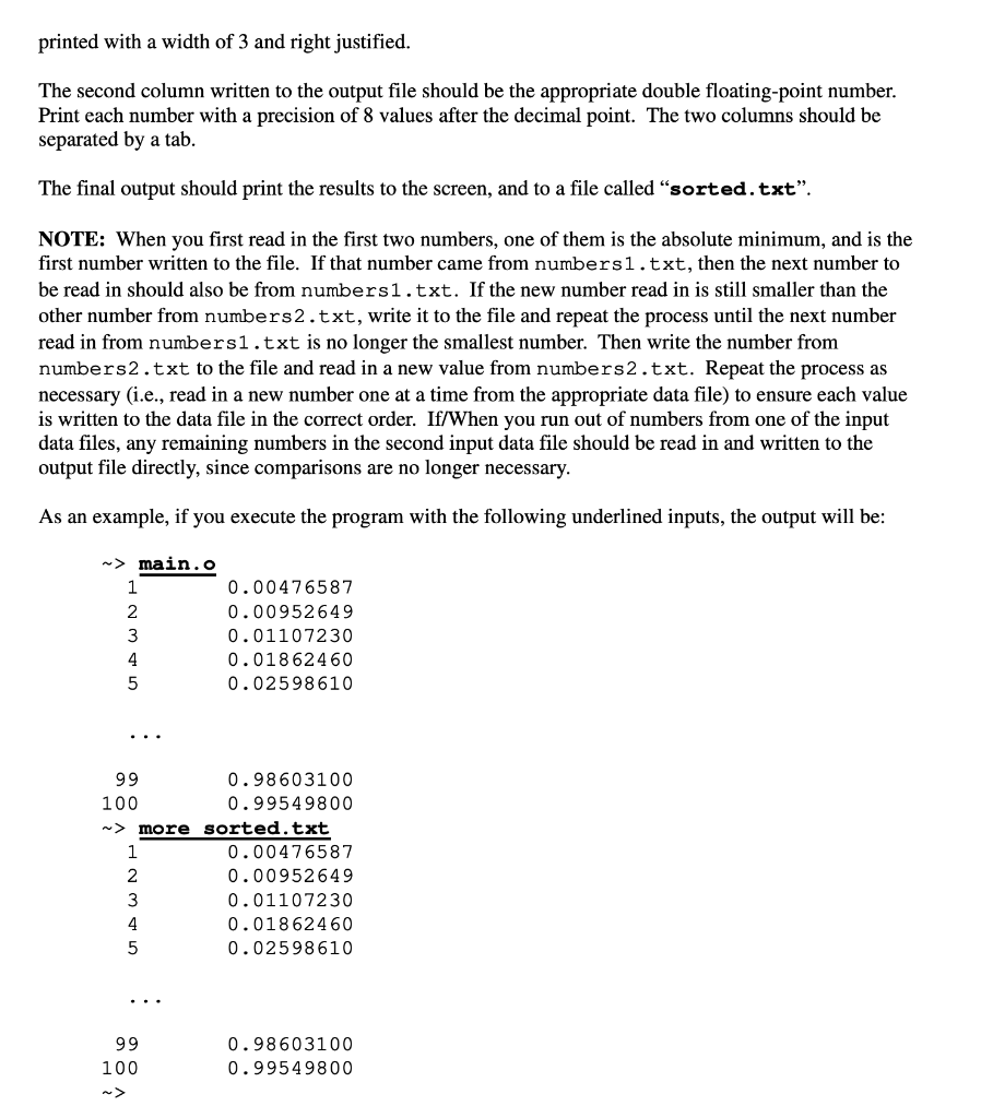 Solved Write a program that merges numbers from two files | Chegg.com