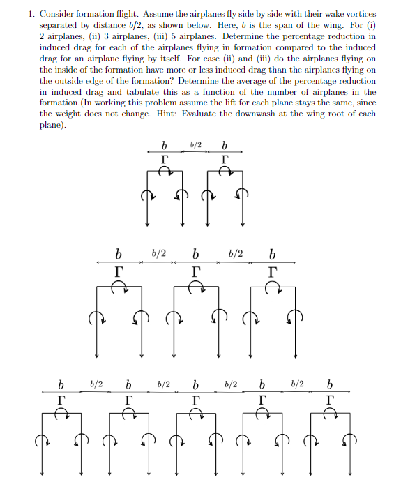 Solved 1. Consider formation flight. Assume the airplanes | Chegg.com