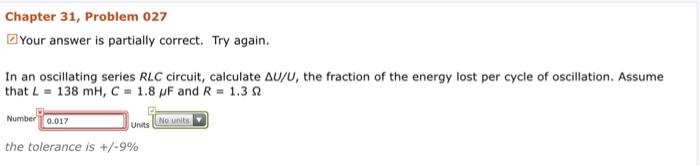 Solved Chapter 31, Problem 027 Your answer is partially | Chegg.com