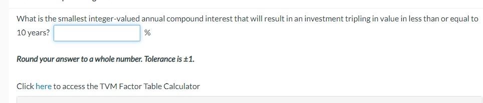 Solved What is the smallest integer-valued annual compound | Chegg.com