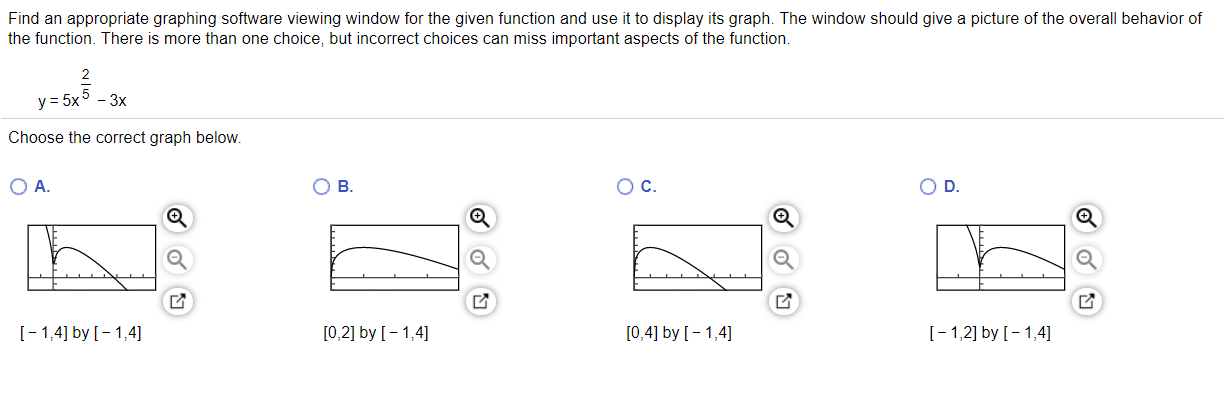 Solved Find an appropriate graphing software viewing window | Chegg.com