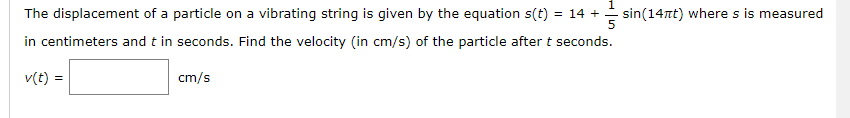 Solved The displacement of a particle on a vibrating string | Chegg.com