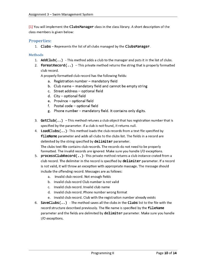 Programming II Assignment 3 Once you are done with | Chegg.com