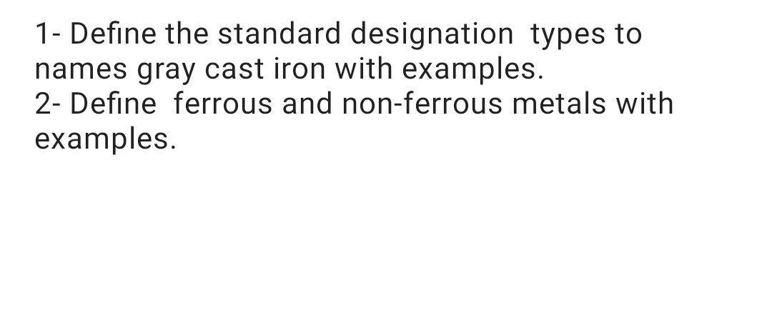 Solved 1- Define the standard designation types to names | Chegg.com