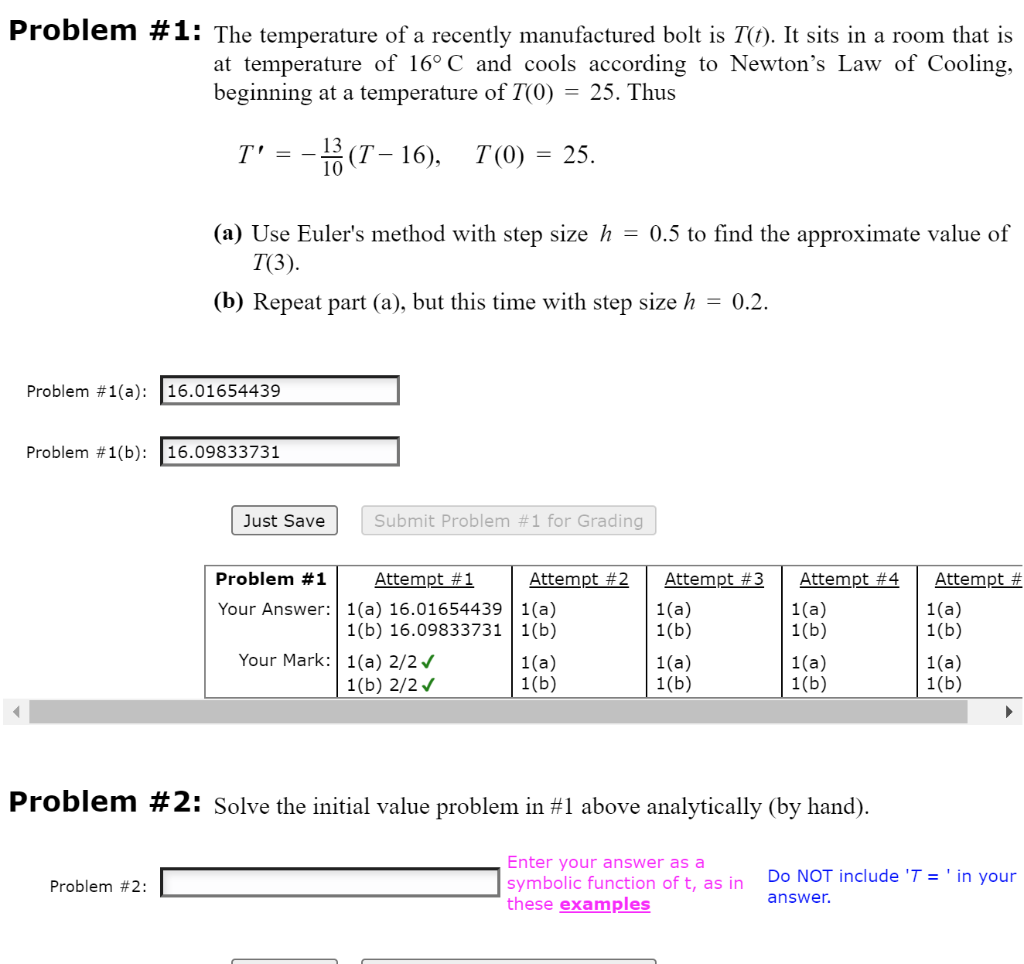 Solved Problem # 1: The temperature of a recently | Chegg.com