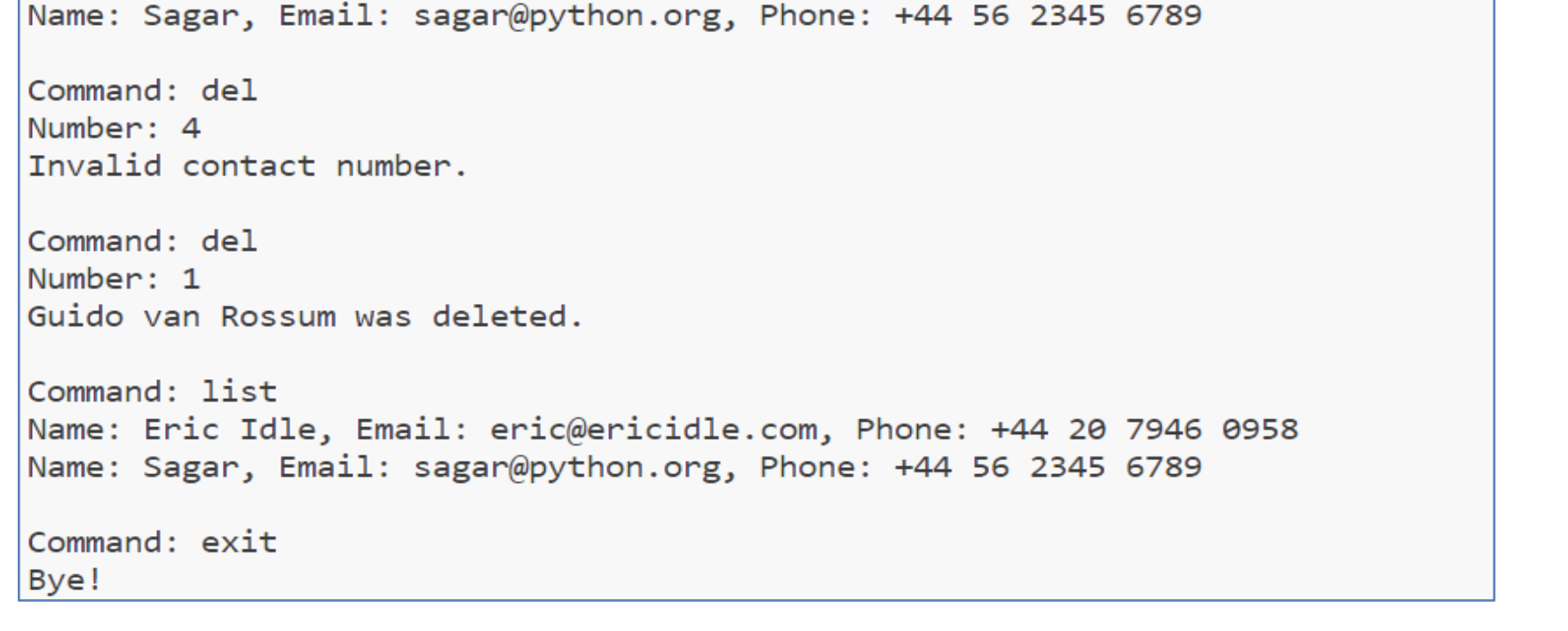 Solved Description: Contact ManagerCreate a program using | Chegg.com