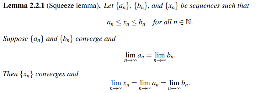 Solved 1) Mimic the proof of the Squeeze lemma (2.2.1) for | Chegg.com