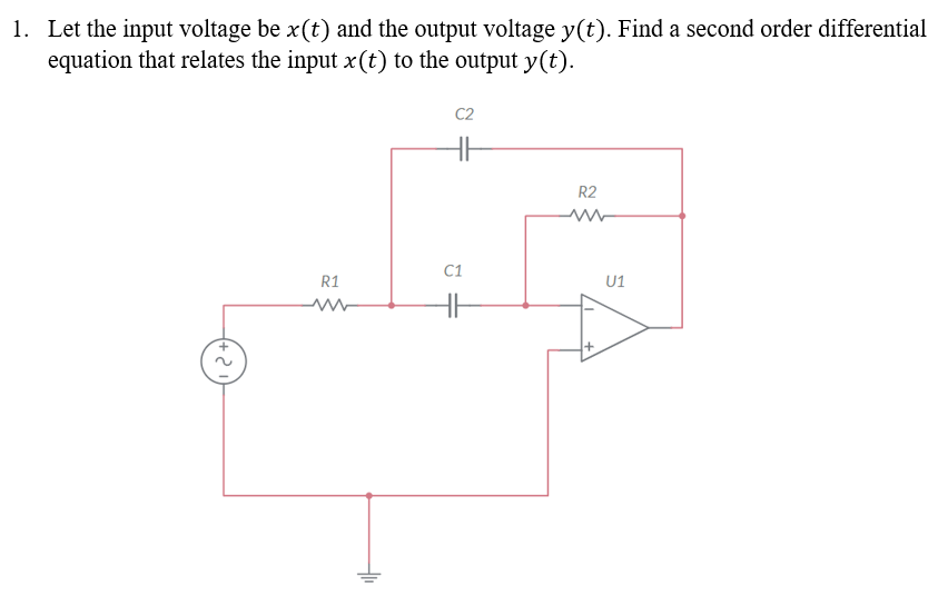 Solved 1. Let the input voltage be x(t) and the output | Chegg.com