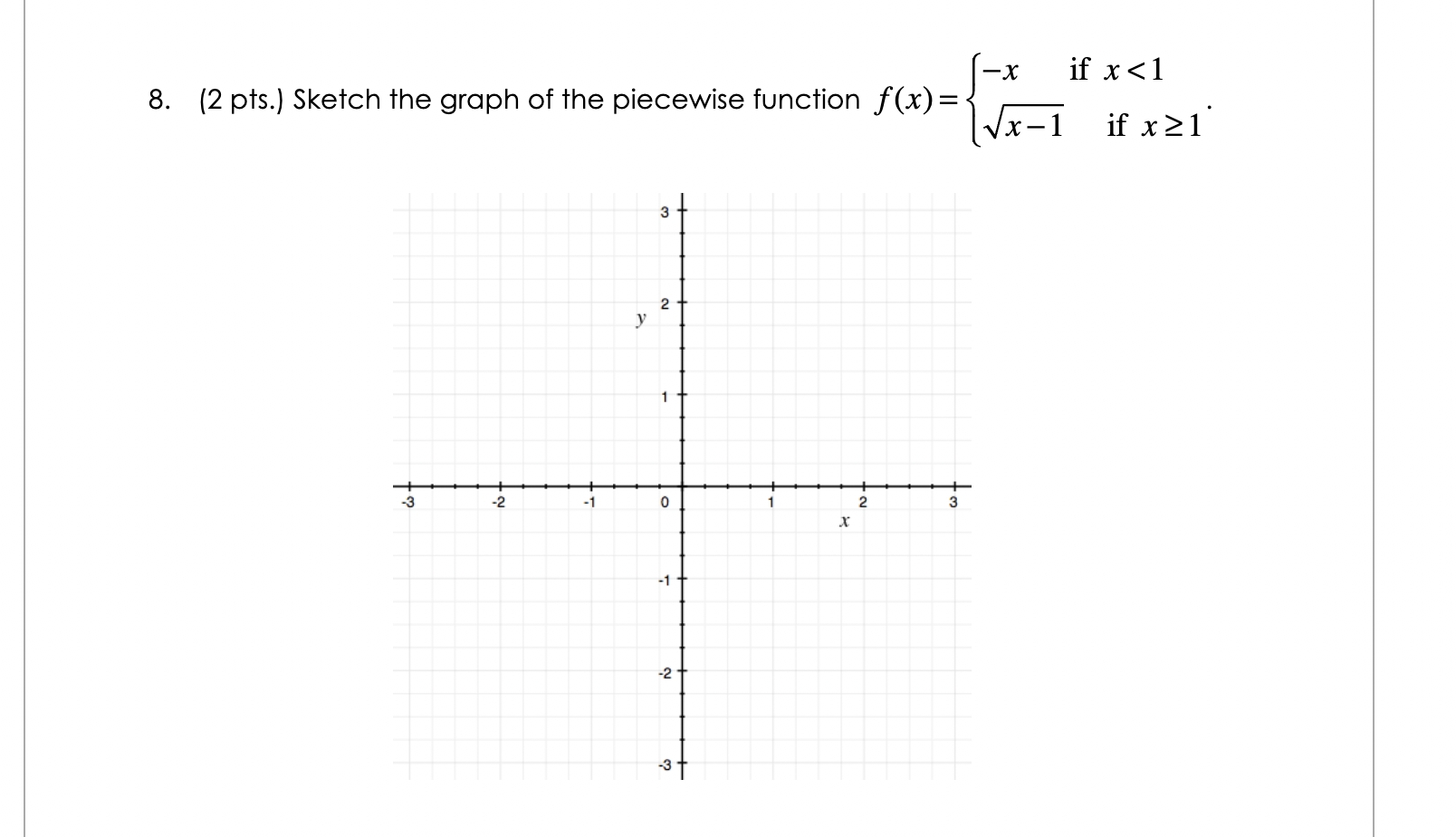 Solved f(x)={−xx−1 if x