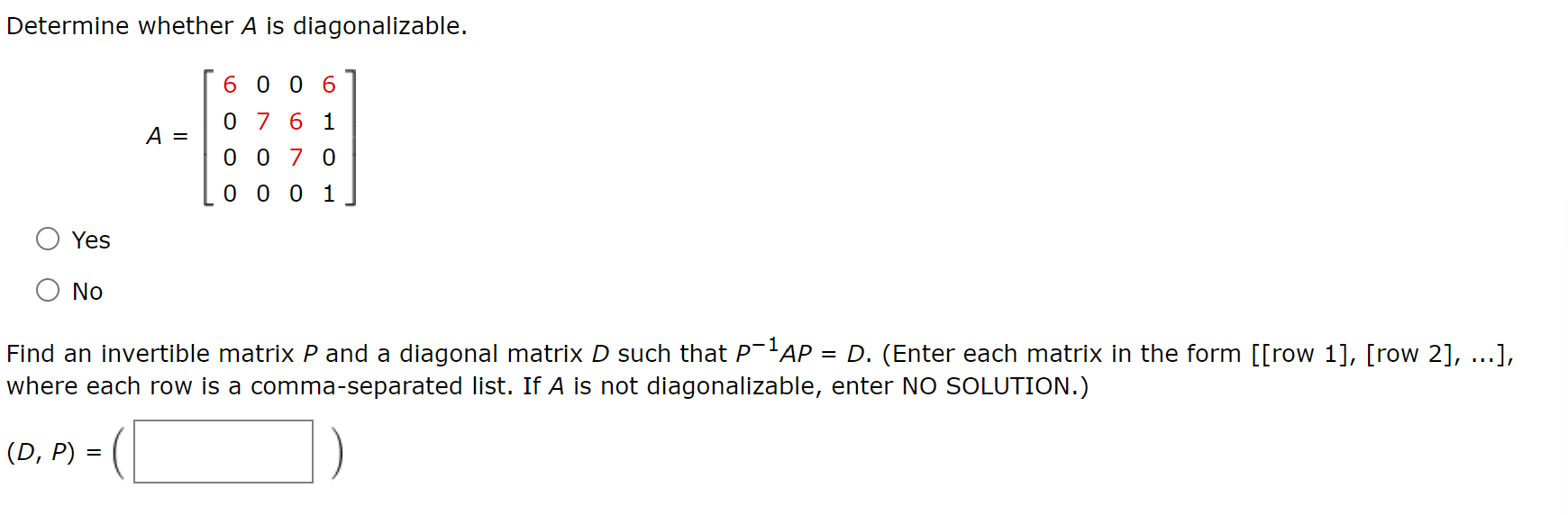 Solved Determine whether A is diagonalizable. | Chegg.com