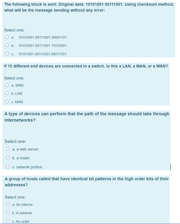 Solved The following block is sent: Original data: 10101001 | Chegg.com