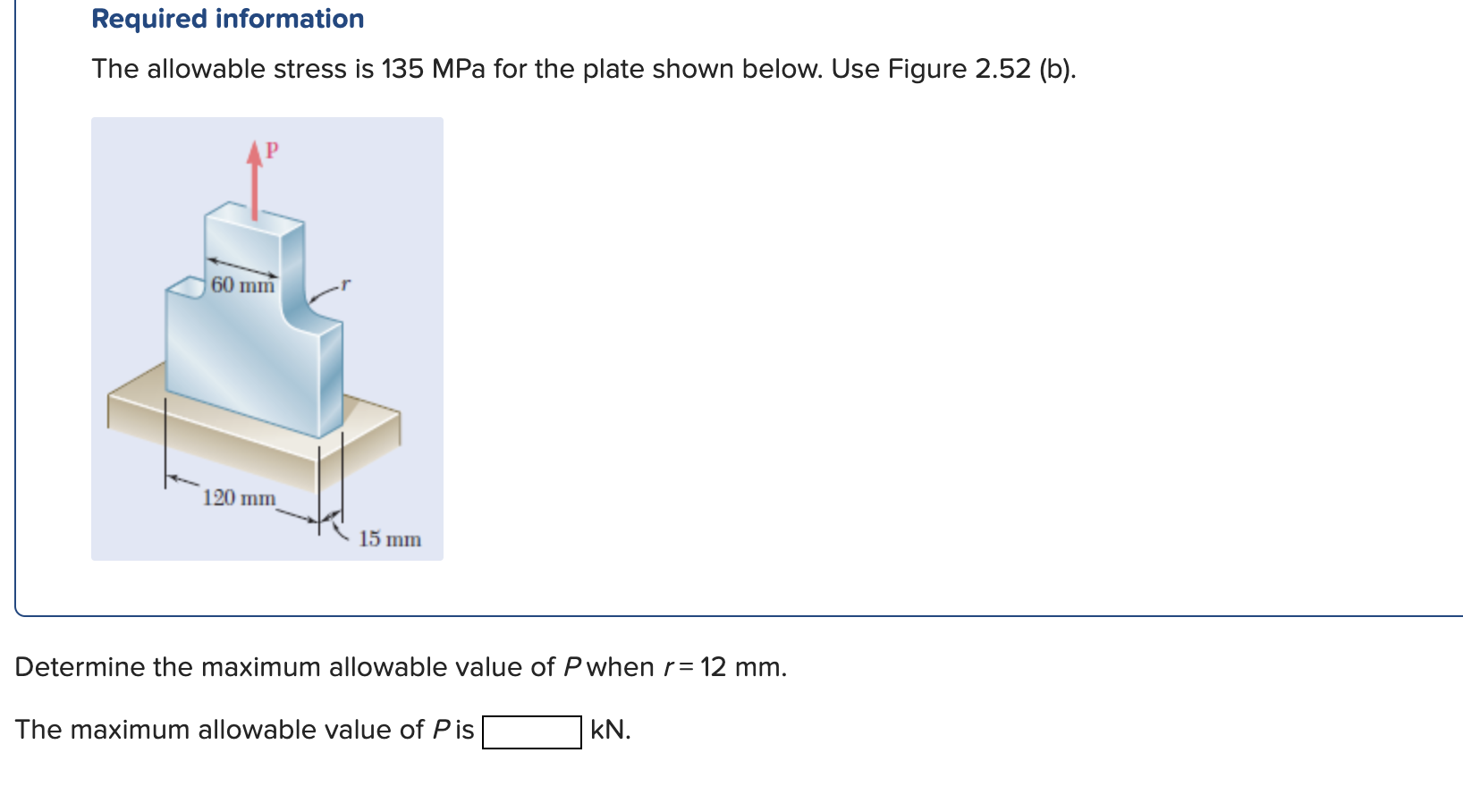 Solved Required information The allowable stress is 135 MPa | Chegg.com