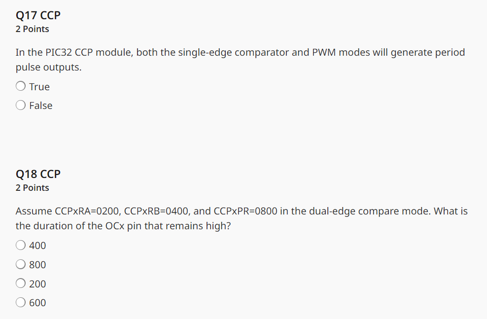 Solved In the PIC32 CCP module, both the single-edge | Chegg.com