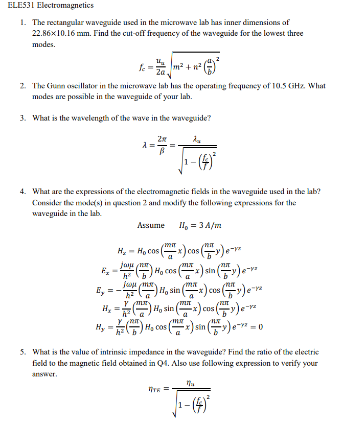 Solved If the waveguide is short-circuited, what will be the | Chegg.com