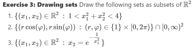 Solved Exercise 3: Drawing sets Draw the following sets as | Chegg.com