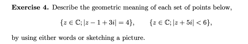 Solved Exercise 4. Describe the geometric meaning of each | Chegg.com