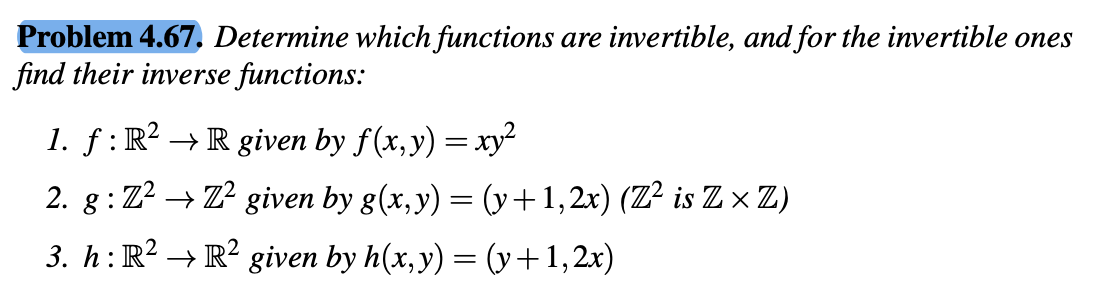Solved Problem 4.67. Determine which functions are | Chegg.com