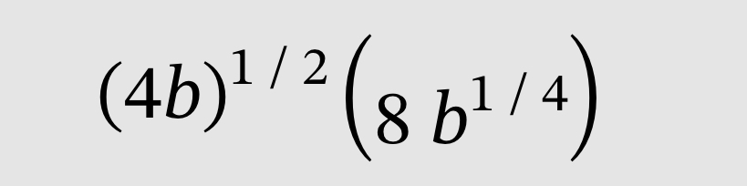 Solved (4b)1/2(8b1/4) | Chegg.com