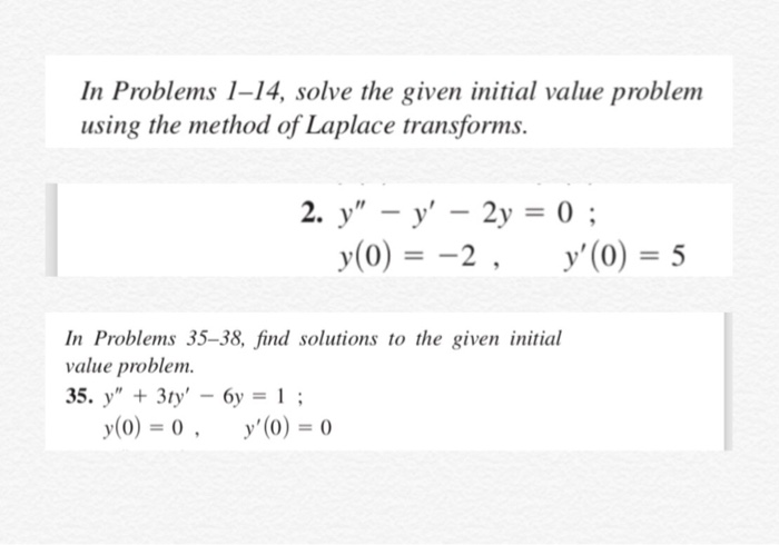Solved In Problems 1-14, solve the given initial value | Chegg.com