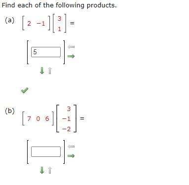 Solved Find each of the following products. a) 3 (a) [2 | Chegg.com