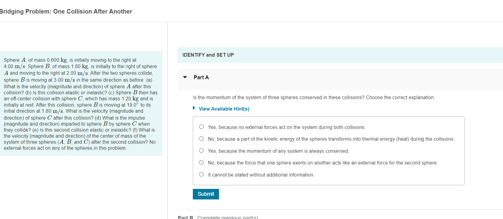 Solved Bridging Problem: One Collision After Another | Chegg.com