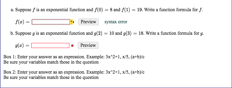Solved a. Suppose f is an exponential function and f(0) = 8 | Chegg.com