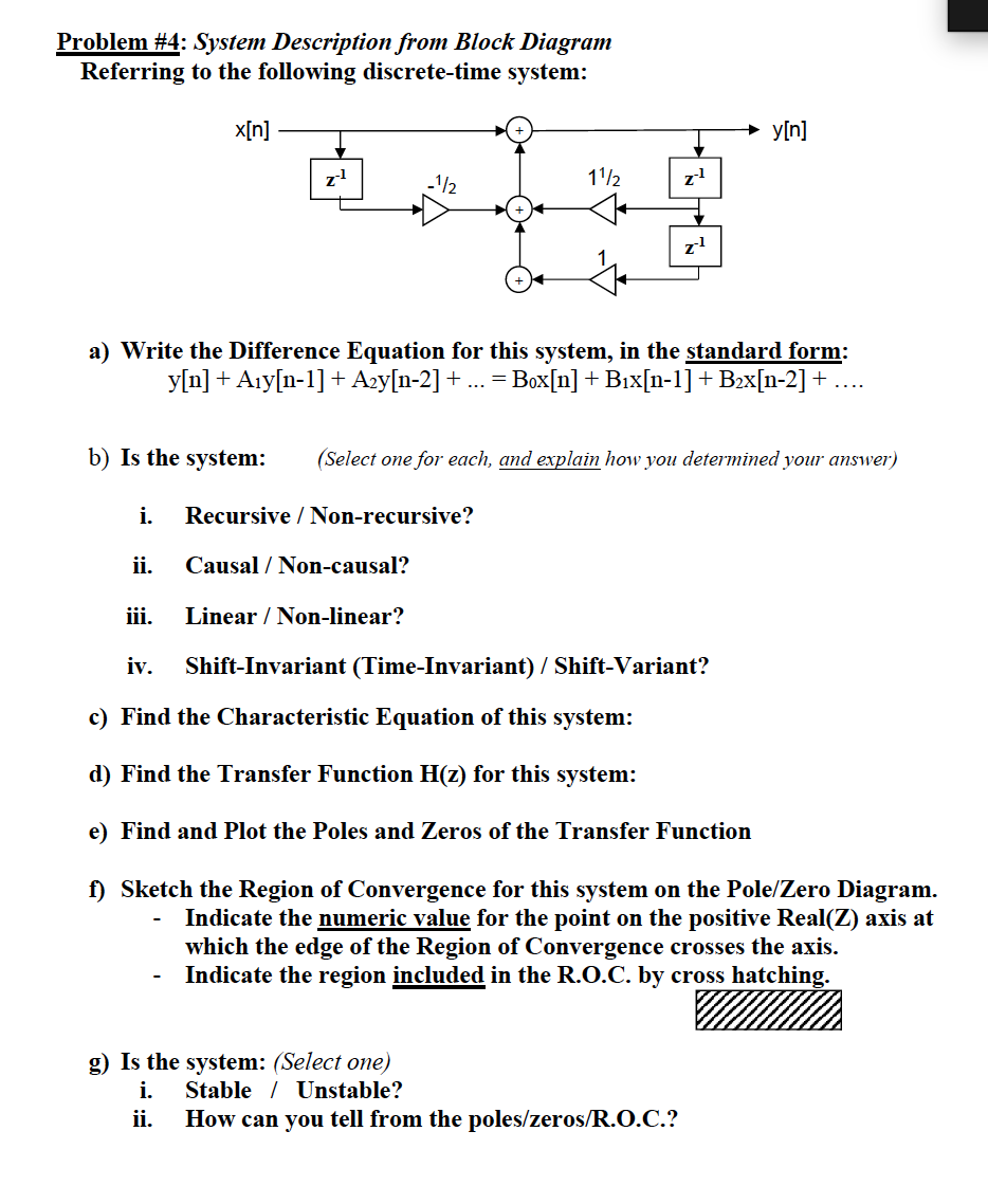 Solved Problem #4: System Description from Block Diagram | Chegg.com