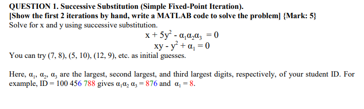 Solved QUESTION 1. Successive Substitution (Simple | Chegg.com