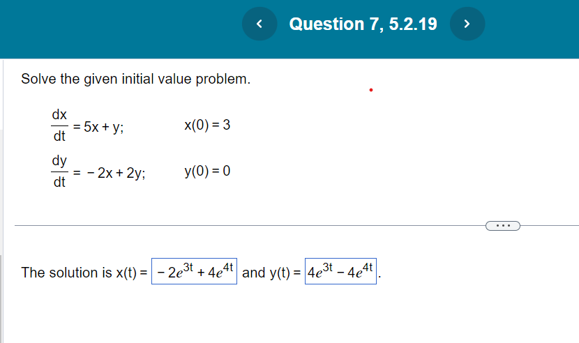 Solved Solve the given initial value | Chegg.com
