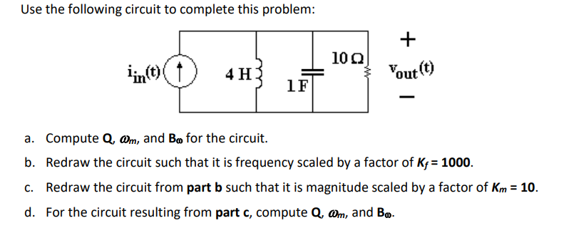 Solved Use the following circuit to complete this problem: | Chegg.com