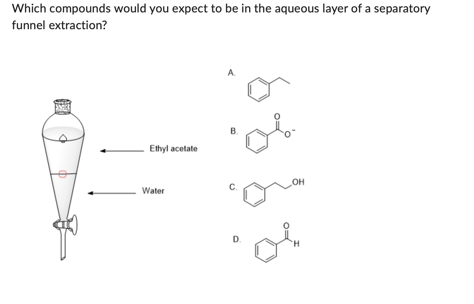 Which compounds would you expect to be in the aqueous | Chegg.com