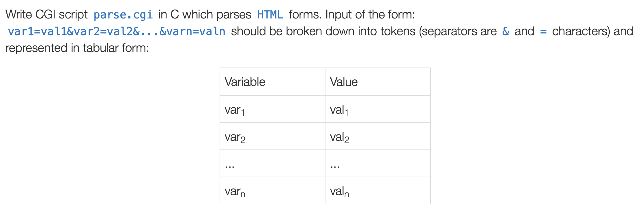 Solved Write CGI script parse. cgi in C which parses HTML | Chegg.com