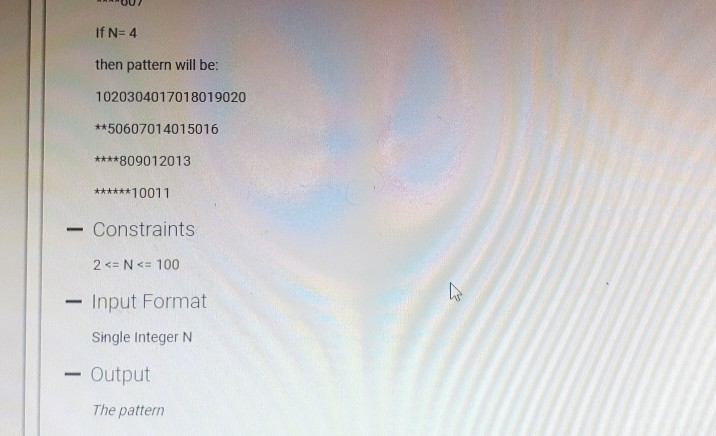 Solved Pattern Printing Problem Description Decode the logic | Chegg.com