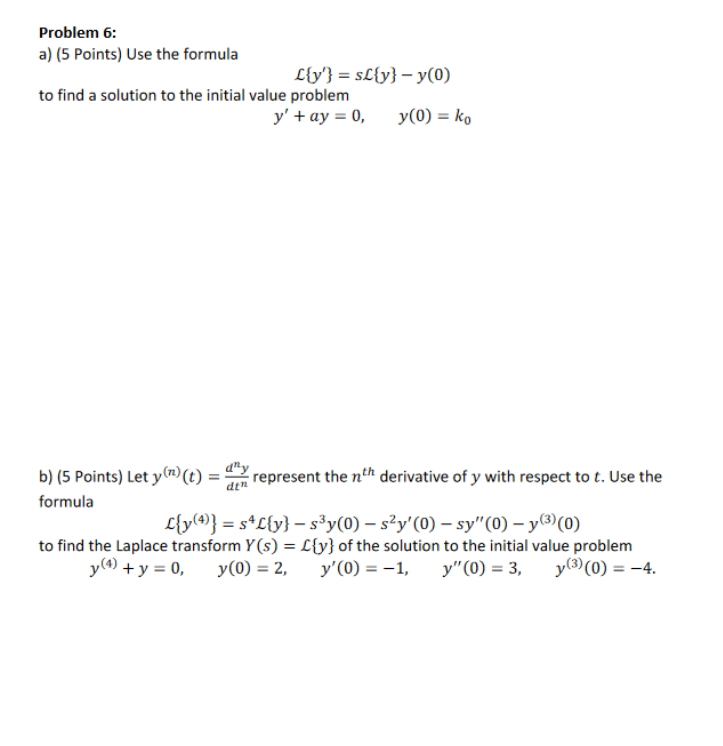 Solved Problem 6: a) (5 Points) Use the formula | Chegg.com