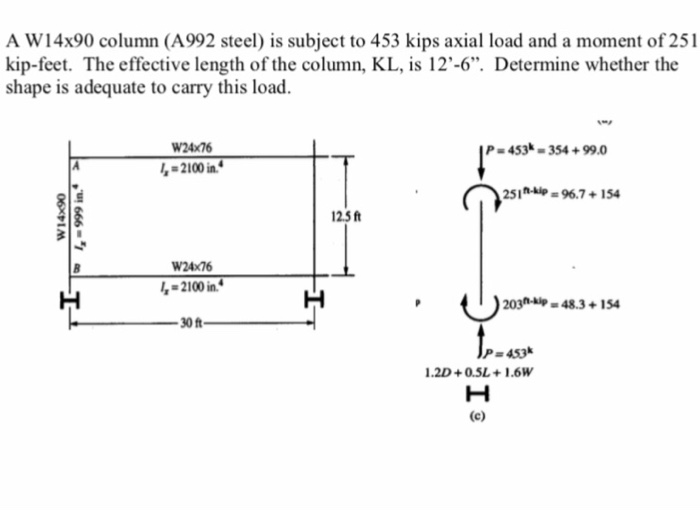 A W14x90 column (A992 steel) is subject to 453 kips | Chegg.com