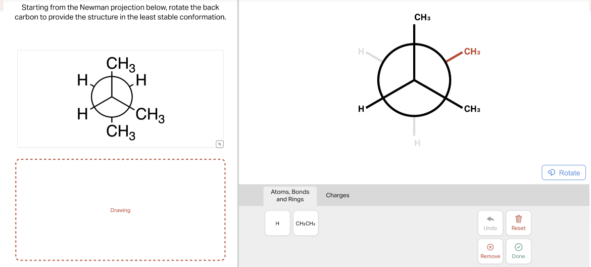 Solved Starting from the Newman projection below, rotate the | Chegg.com