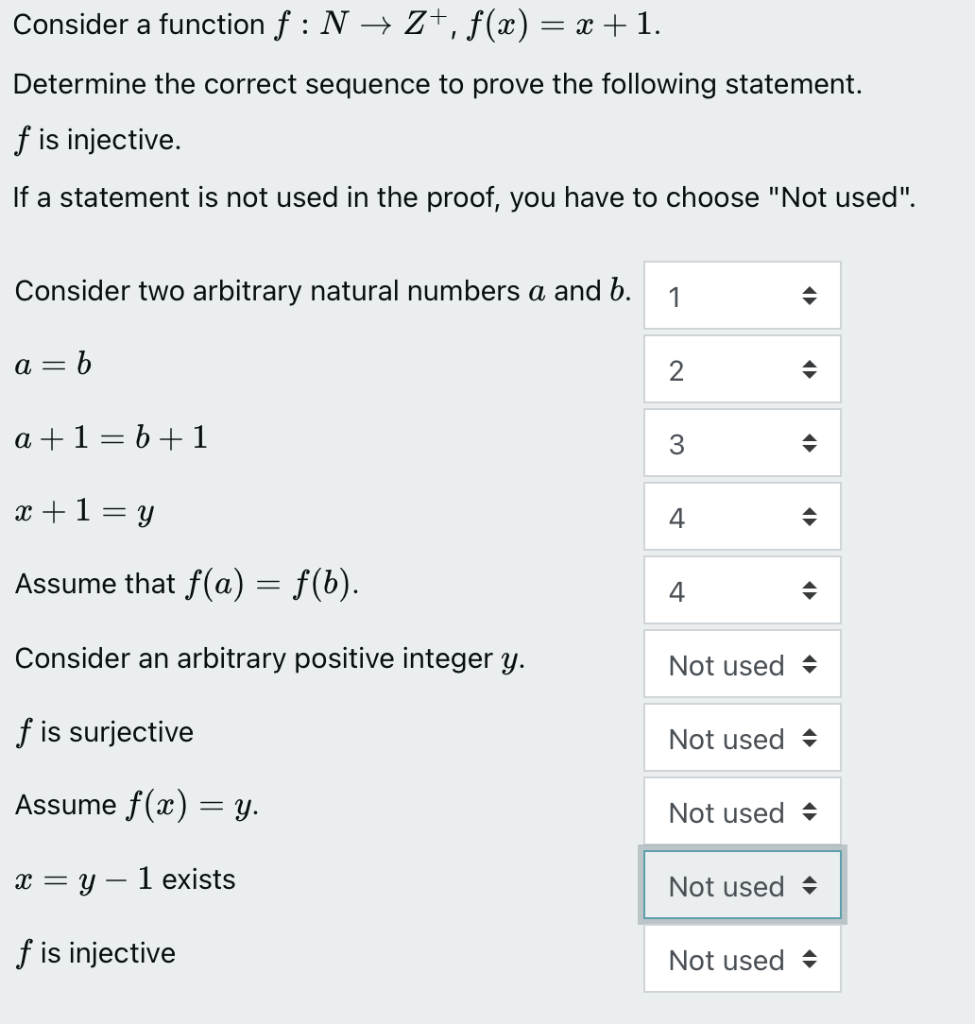 Solved = 1 Consider a function f:N Z+, f(x) = x + 1. | Chegg.com