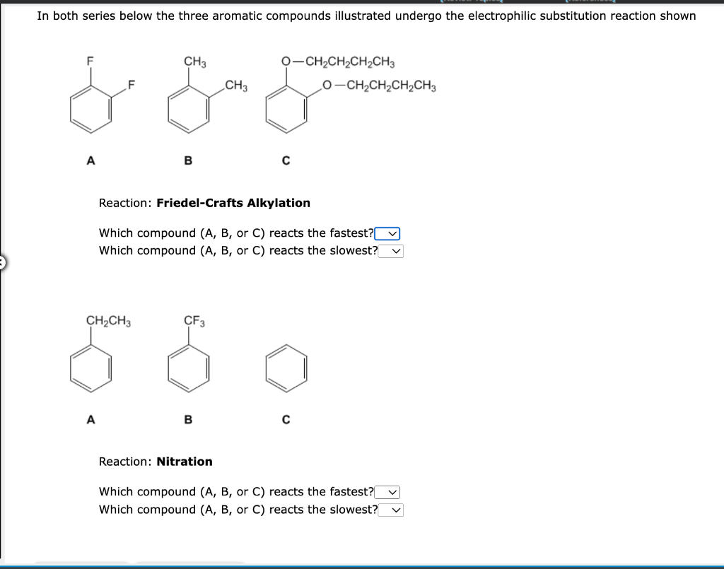 Solved In both series below the three aromatic compounds | Chegg.com