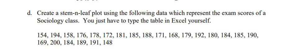 Solved 2 You Will Be Creating 4 Graphs Using Excel Excel 1309