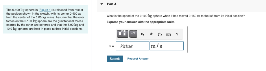 Solved The 0.100 kg sphere in (Figure 1) is released from | Chegg.com